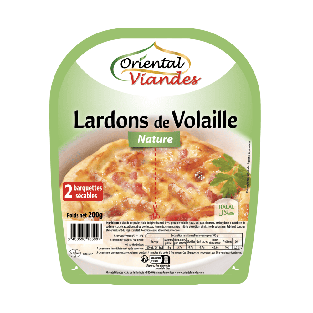 Lardons de volaille nature halal | Oriental Viandes